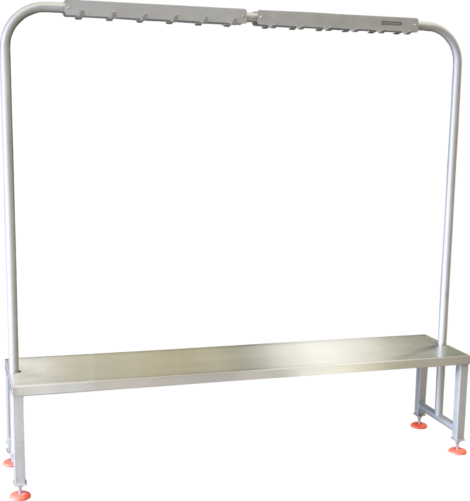 Stainless Coat Storage Step Over Bench - LS Engineering