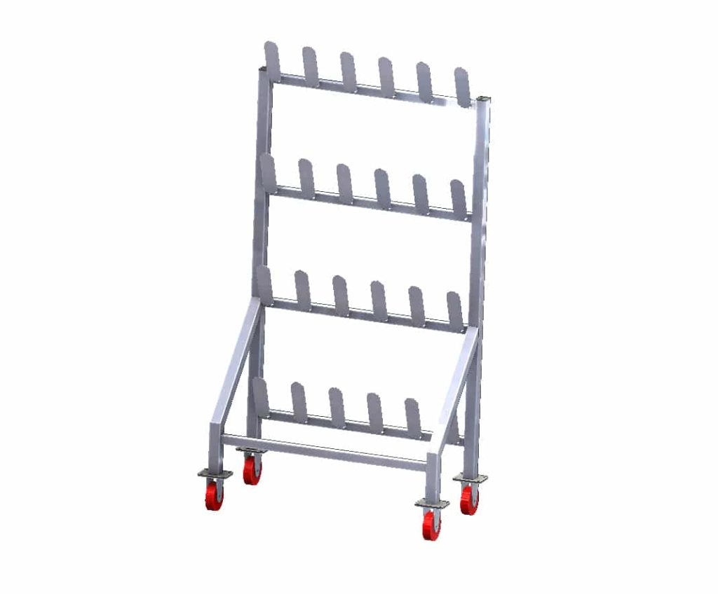 LS Engineering - Stainless Mobile Shoe Rack For Hygiene Conscious ...