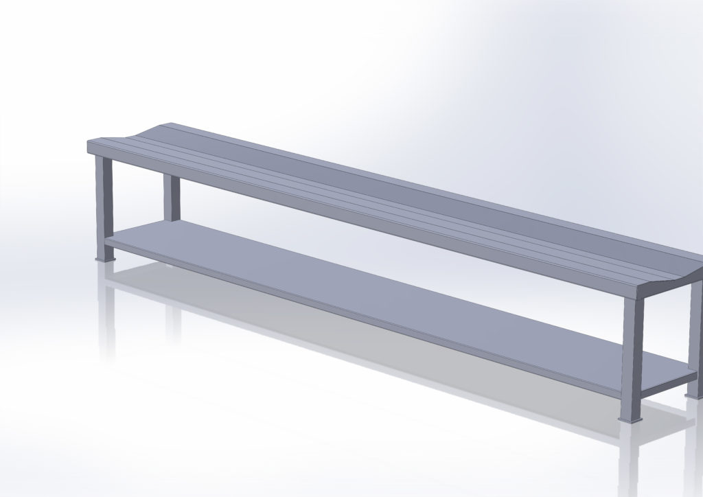 Stainless Shoe Storage Step Over Bench - LS Engineering