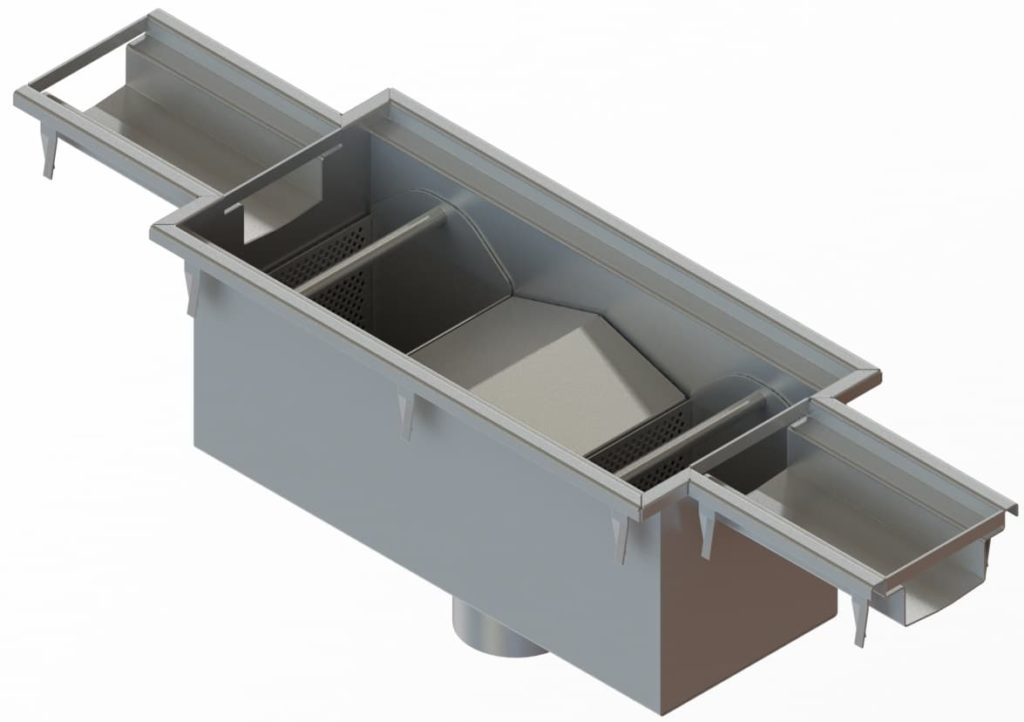 Stainless Central Bottom Drain Outlet with Hinged Trap - LS Engineering