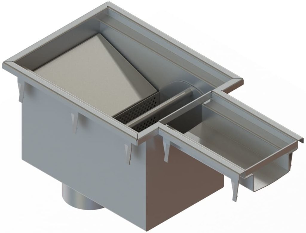 Stainless End Bottom Drain Outlet with Hinged Trap - LS Engineering