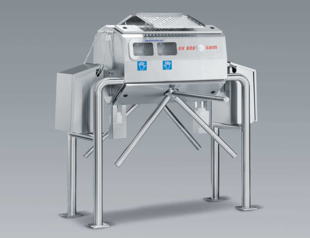 Stainless Floor Mounted Twin Entry Control Turnstile - LS Engineering
